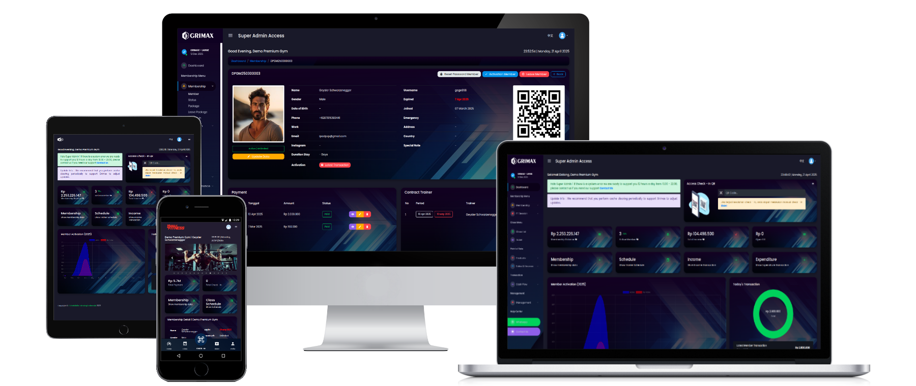 Aplikasi Manajemen Member - Grimax.id